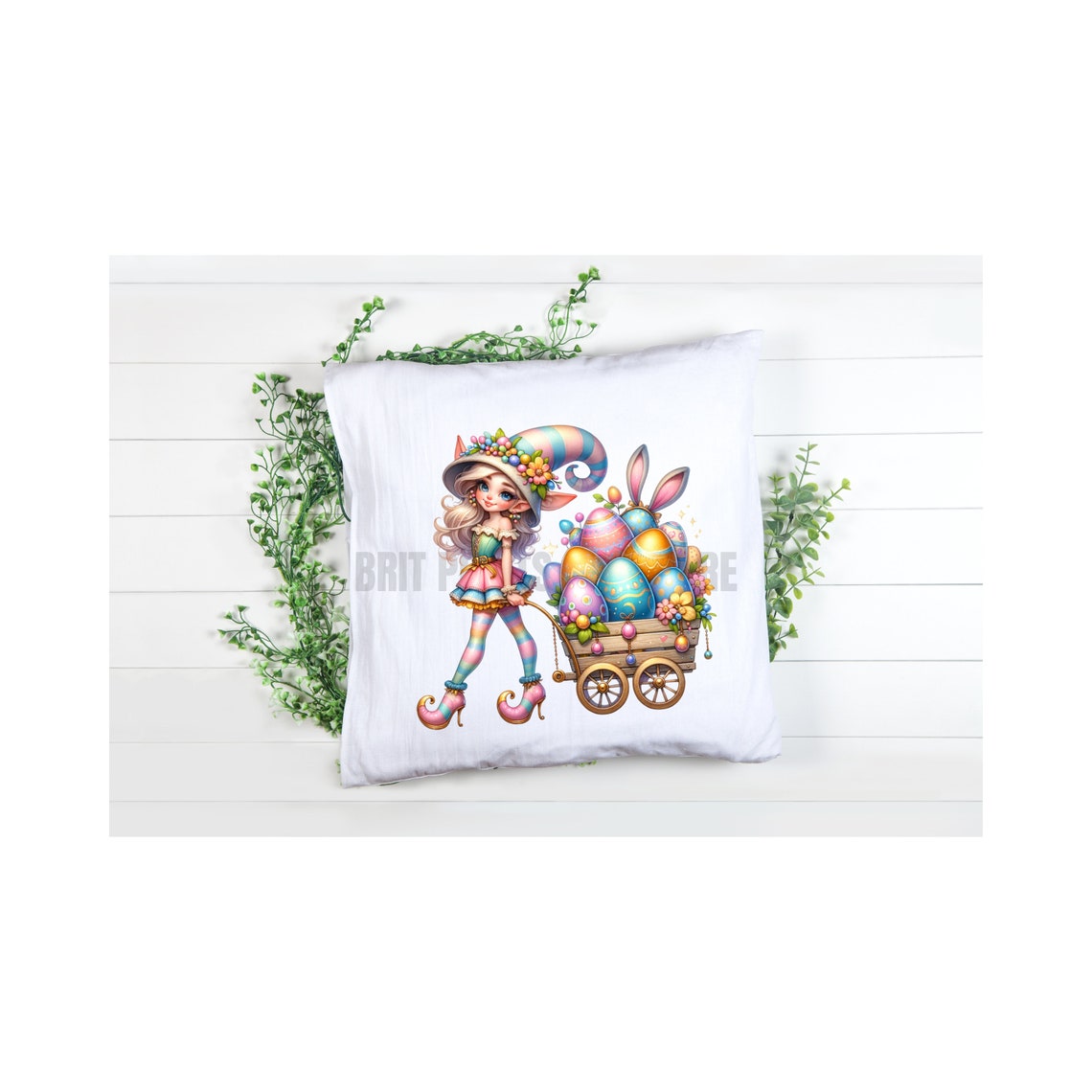 Set of 8 Whimsical Easter Elves PNG, Watercolor Elf Clip Art ...