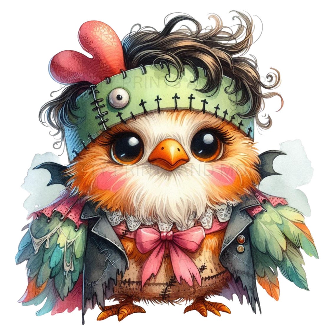 Halloween Chickens, 8 PNG Clipart: Fall Custom Hens Design (digital ...