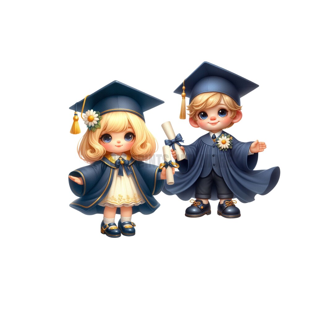 Graduation Girl and Boy PNG, Graduate Kids Clip Art, Cute Children ...