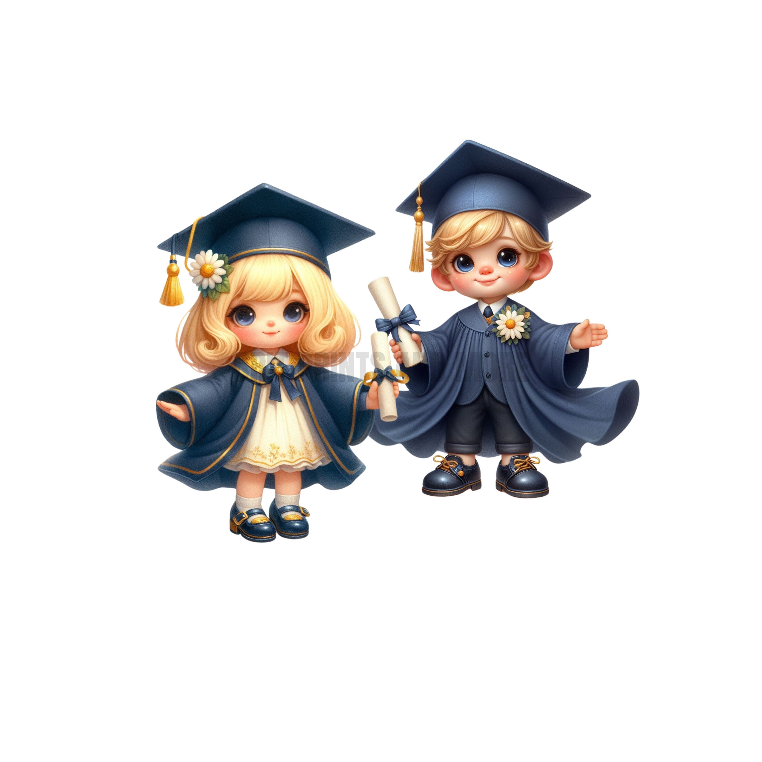 Graduation Girl and Boy PNG, Graduate Kids Clip Art, Cute Children ...