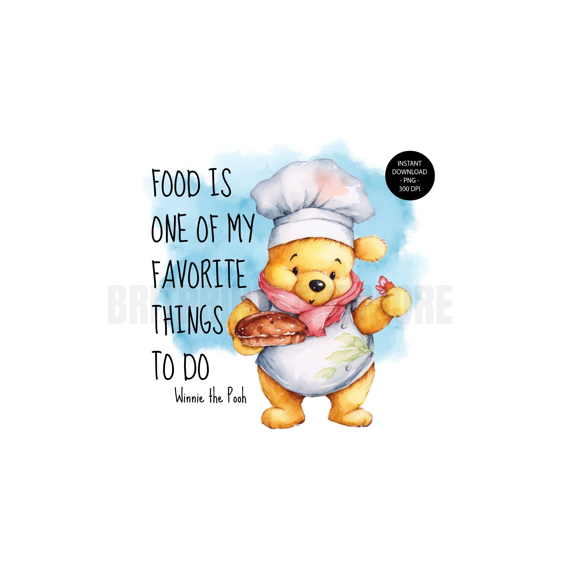 Classic Winnie-the-pooh Chef Watercolor PNG, Classic-pooh Scene Clip ...