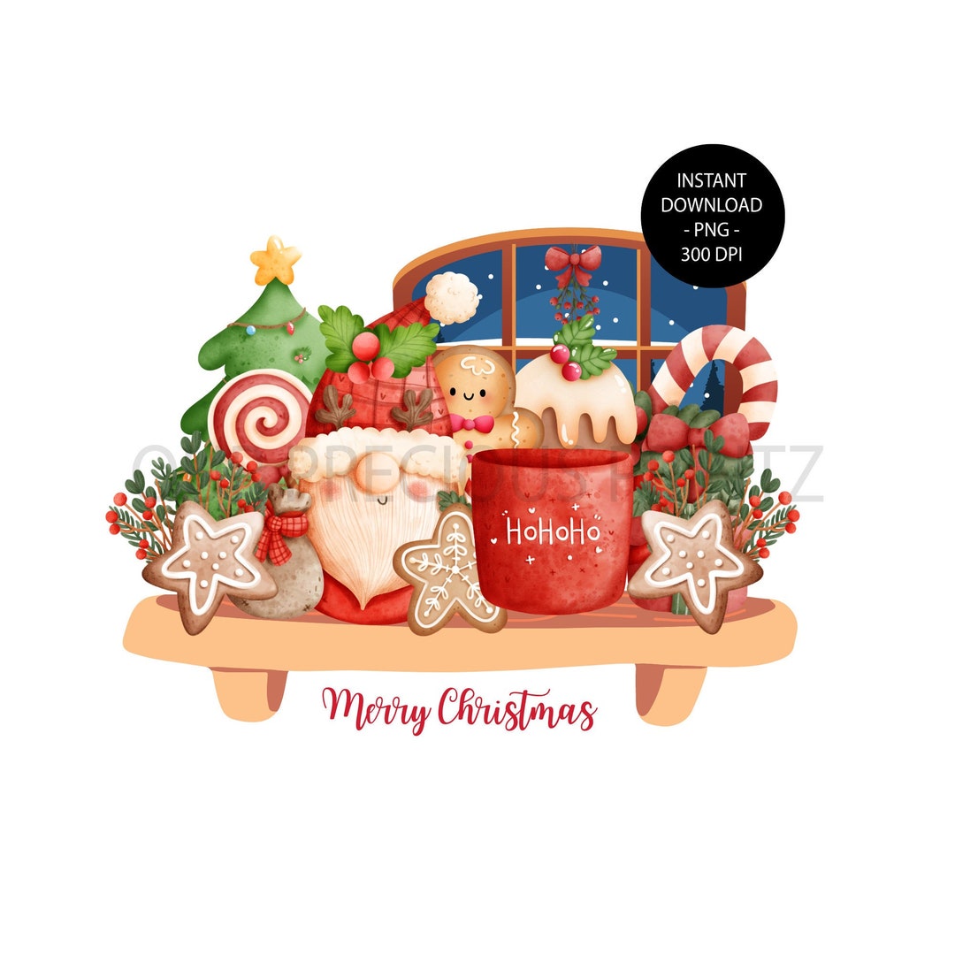Christmas Hot Cocoa Mug Shelf PNG, Santa Shelf Coffee Bar Clip Art ...