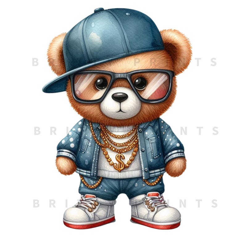 Hip Hop Teddy Bear PNG Clipart, Cool Kid Graphics (digital Download) - Etsy