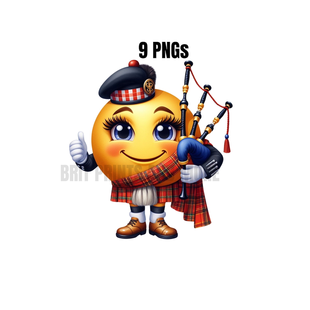 Scottish Emojis 9 PNG, Scottish Emojis and Bagpipes, Scottish Emojis in ...