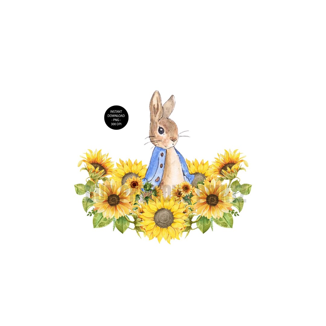 Peter Rabbit Blue Sunflower Garden PNG, Blue Jacket Peter Rabbit ...