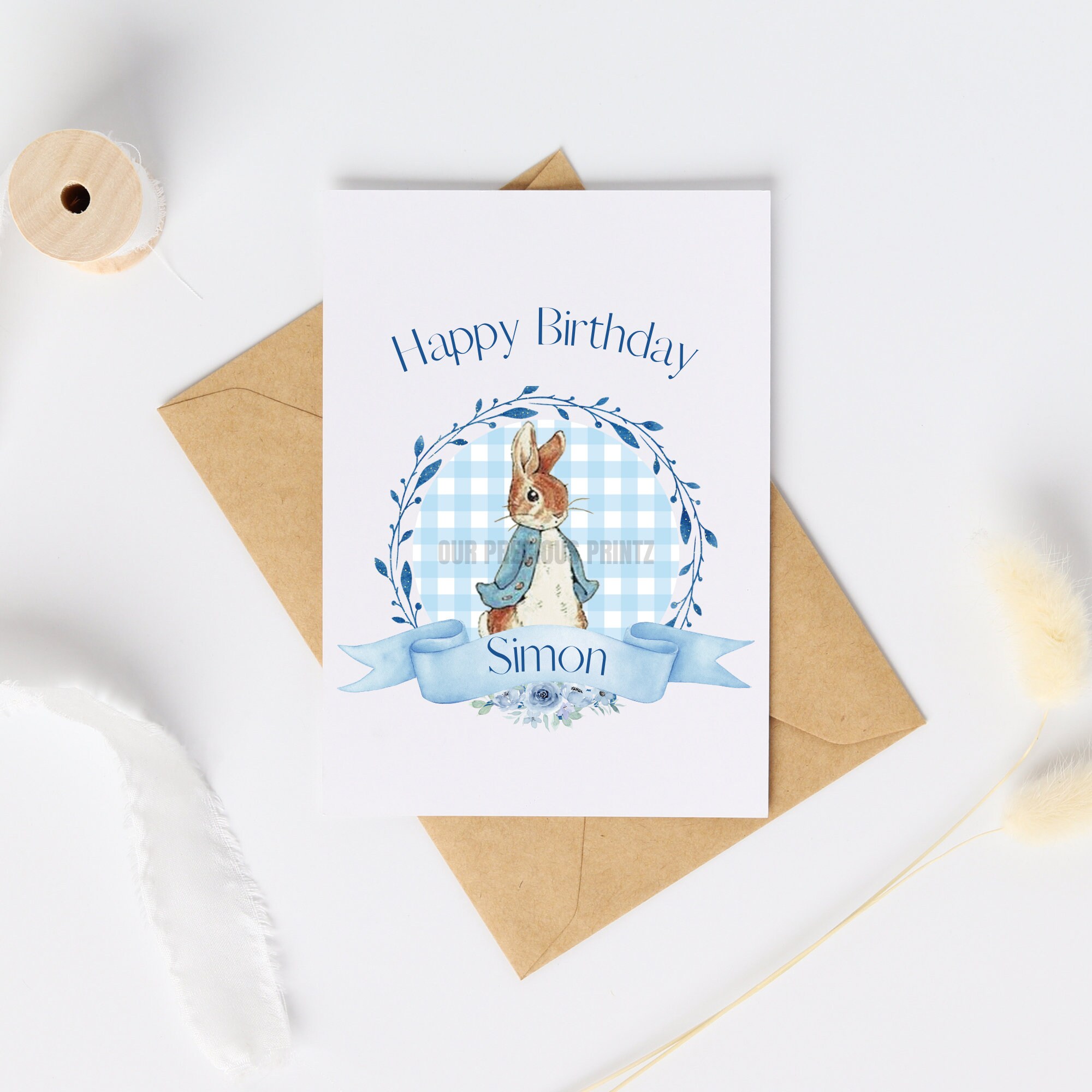 Peter Rabbit Blue Gingham Wreath PNG, Blue Jacket Peter Rabbit Blue ...