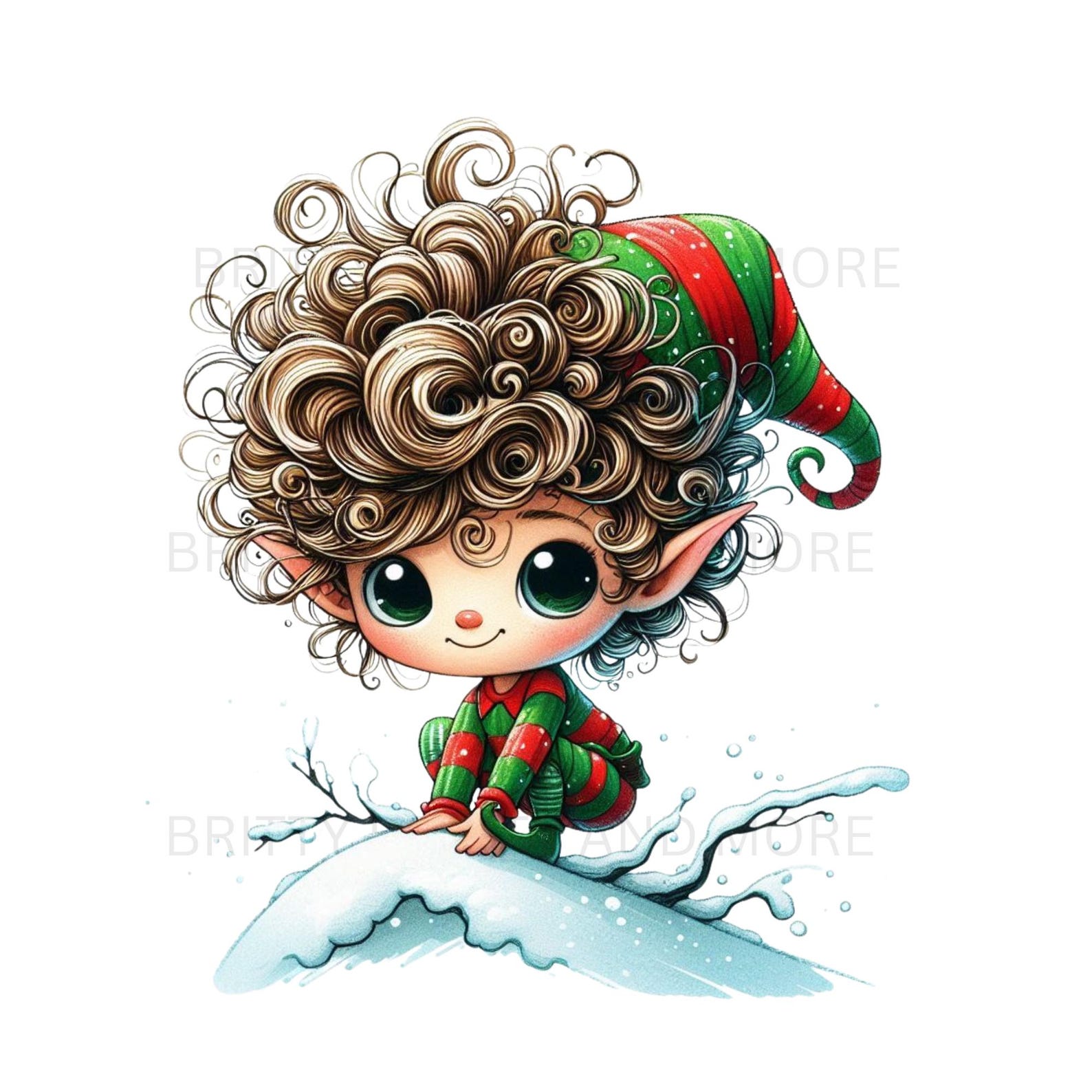 Christmas Elf PNG Clipart: Quirky North Pole Design (digital Download ...