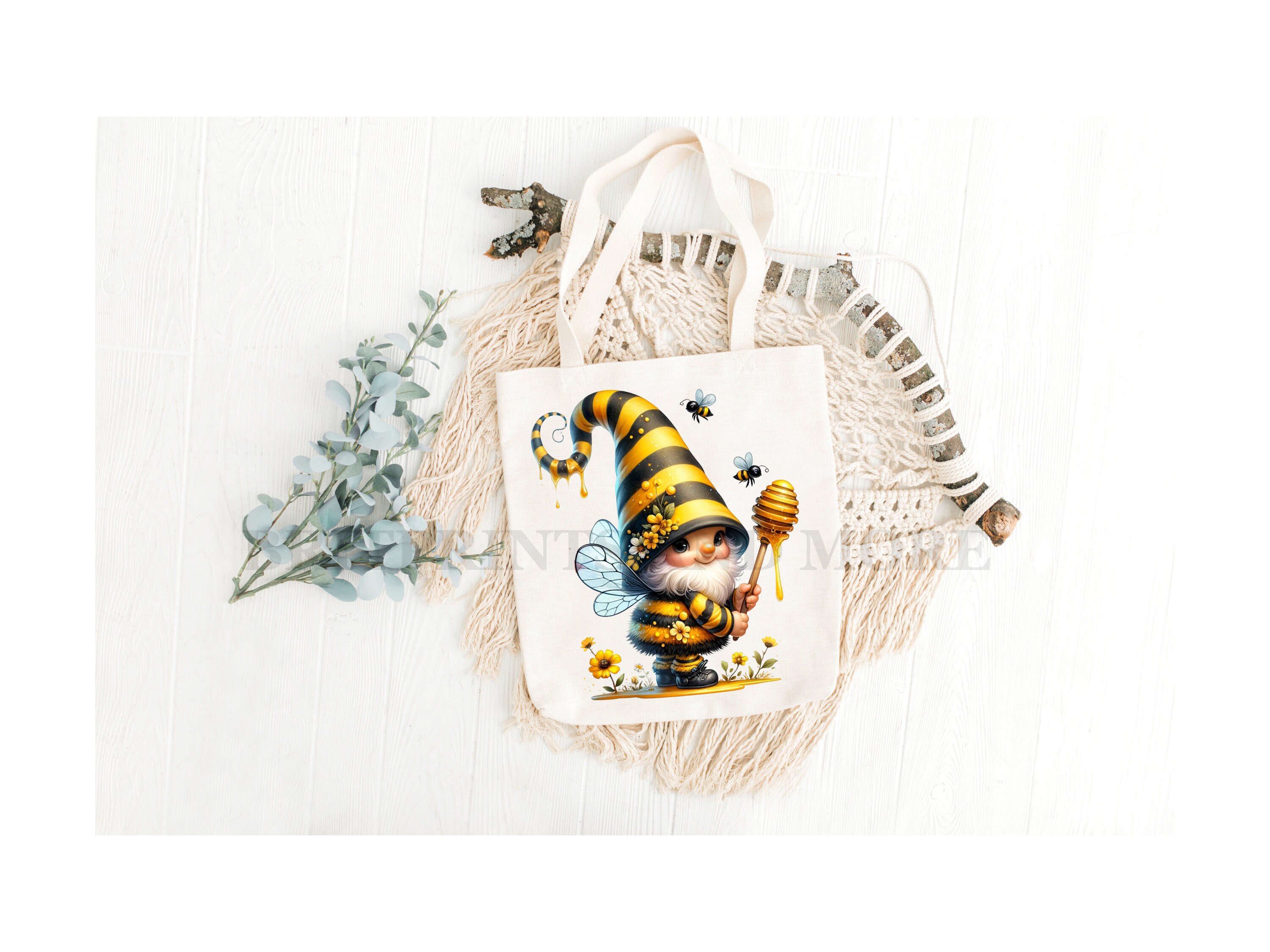 Set of 8 Bee Gnomes PNG, Bee Hive Clip Art, Honey Gnome Bees ...