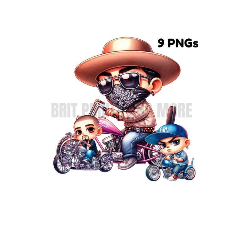 Set of 8 Cholo Boys Lowrider PNG, Cholo Clip Art, Cute Mexican Boys ...