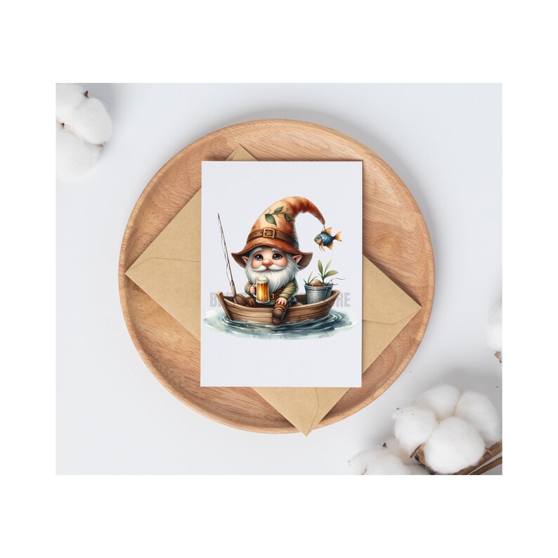 Fishing Gnomes 6 PNG, Gone Fishing Gnome Clip Art, Love to Fish ...