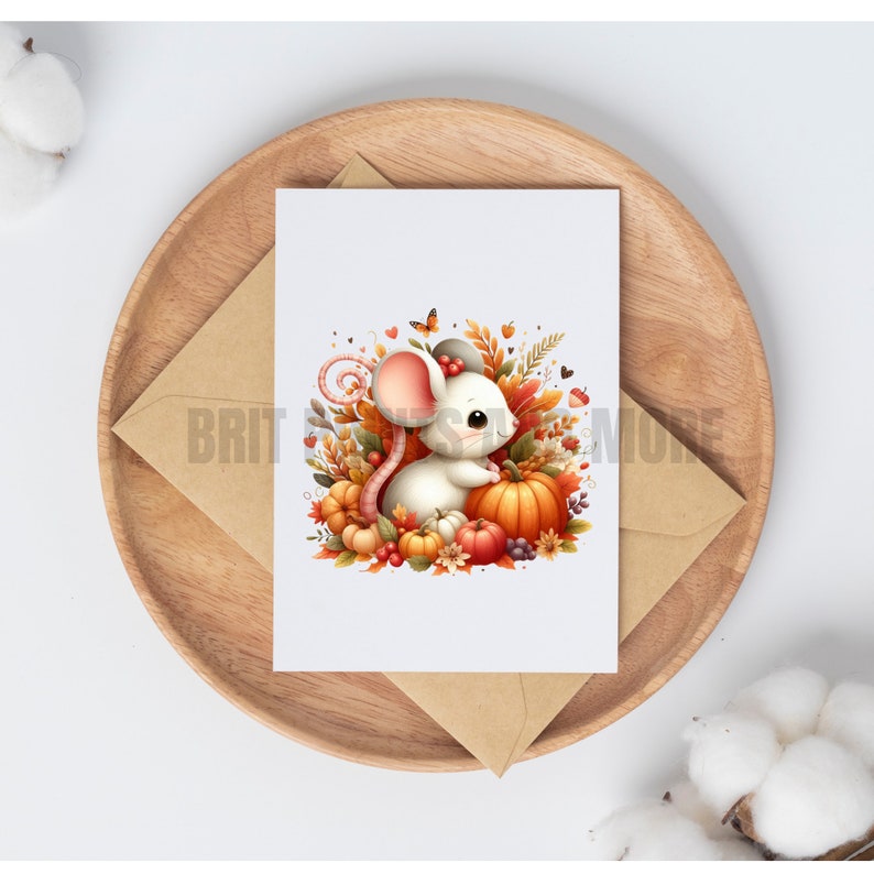 Fall Mice 7 Pngs, Mouse and Pumpkins Clip Art, Autumn Mice Sublimation ...