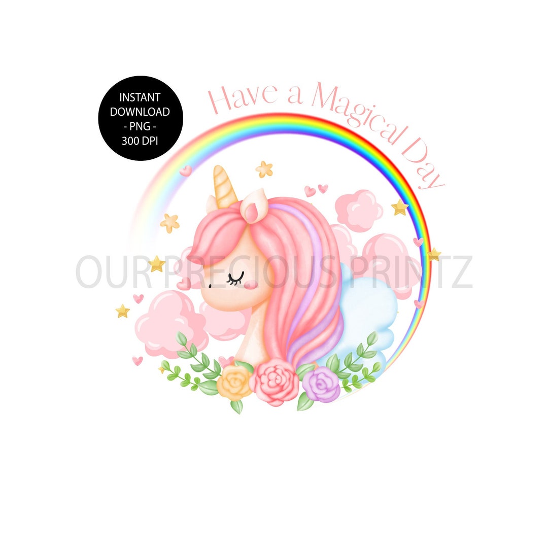 Watercolor Unicorn PNG, Rainbow Birthday Clip Art (digital Download) - Etsy