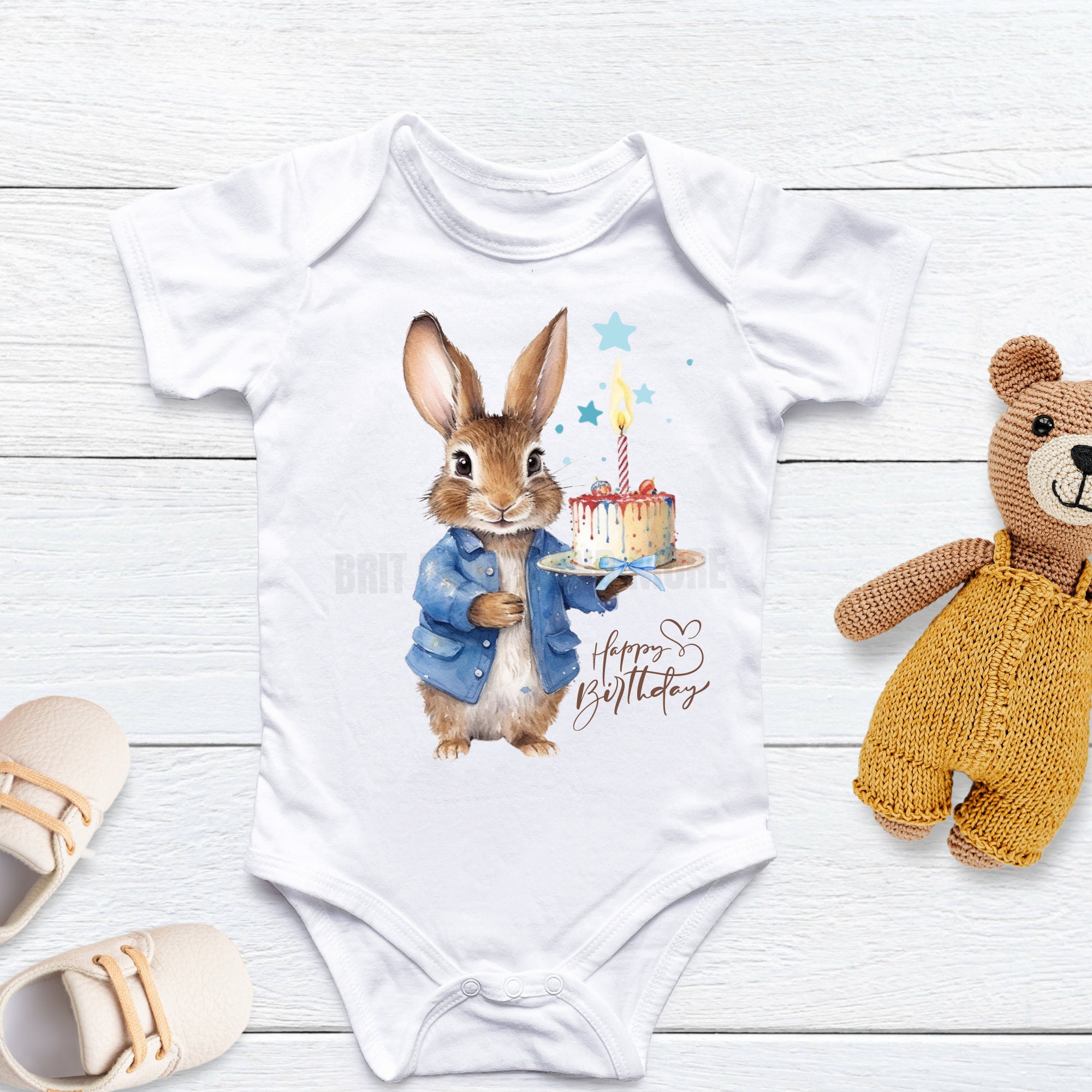 Peter Rabbit Birthday Cake PNG, Blue Jacket Peter Rabbit Happy Birthday ...