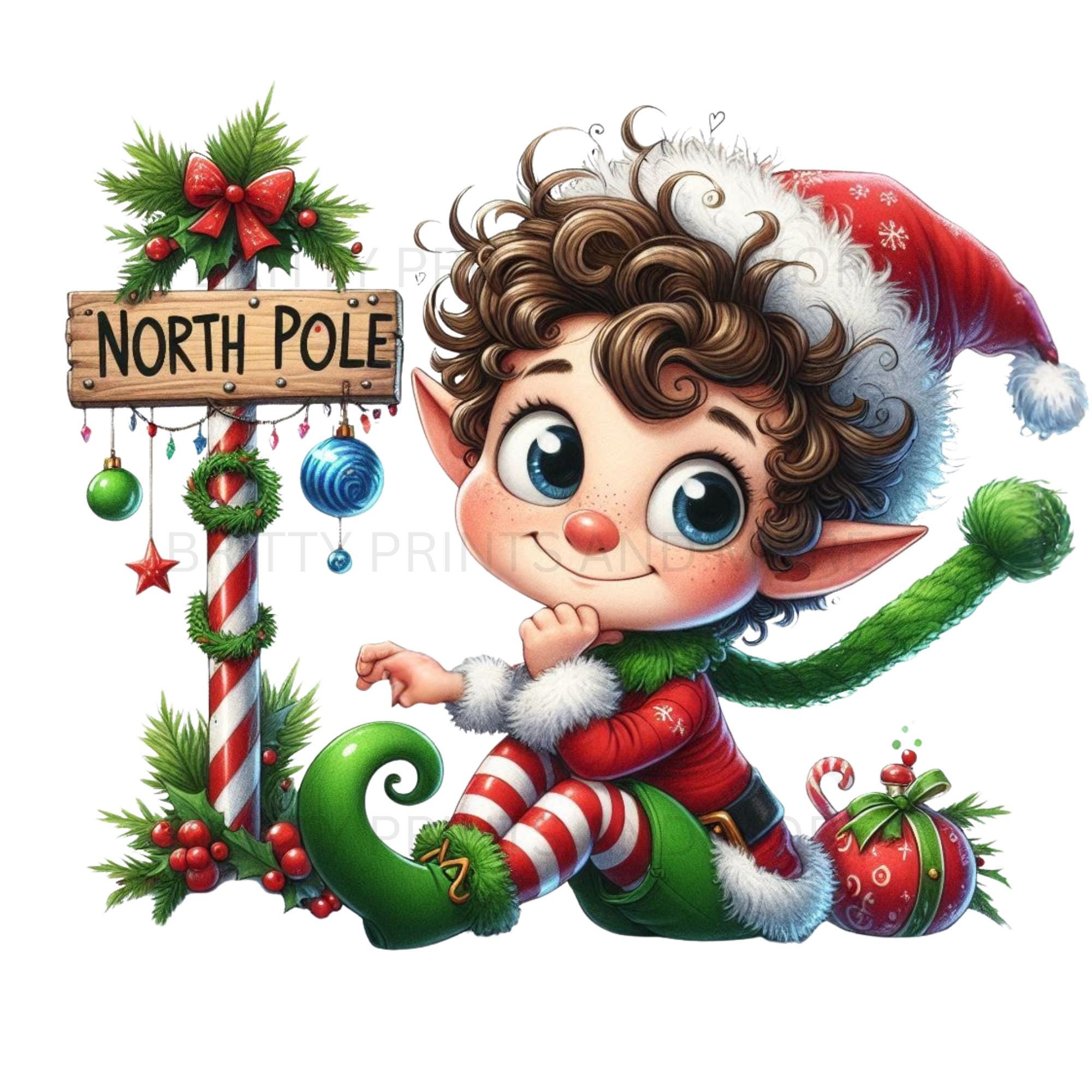 Christmas Elf PNG Clipart: Quirky North Pole Design (digital Download ...