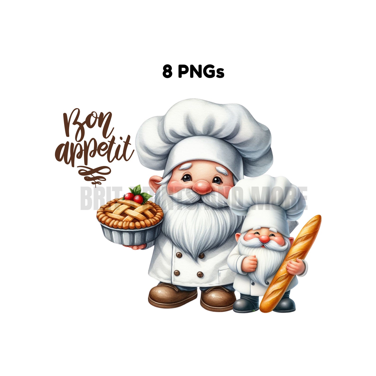 Set of 9 Chef Gnomes PNG, Pizza Gnome Clip Art, Baker Gnome Sublimation ...