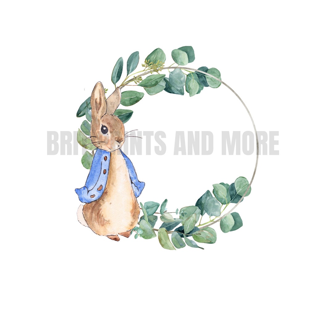 Peter Rabbit Wreath PNG, Blue Jacket Peter Rabbit Clip Art, Wreath ...