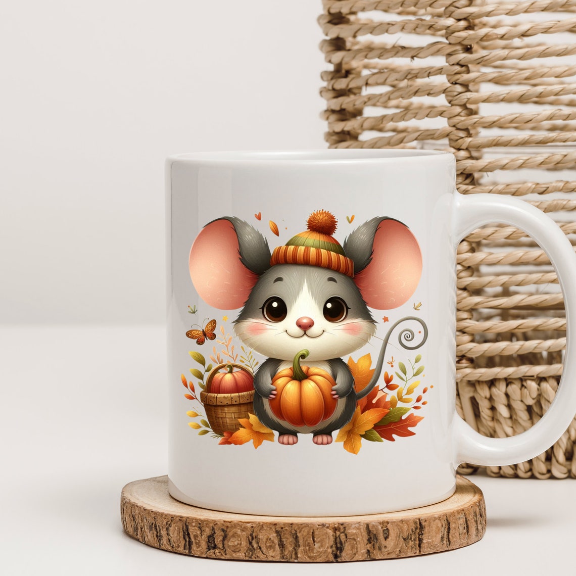 Fall Mice 7 Pngs, Mouse and Pumpkins Clip Art, Autumn Mice Sublimation ...