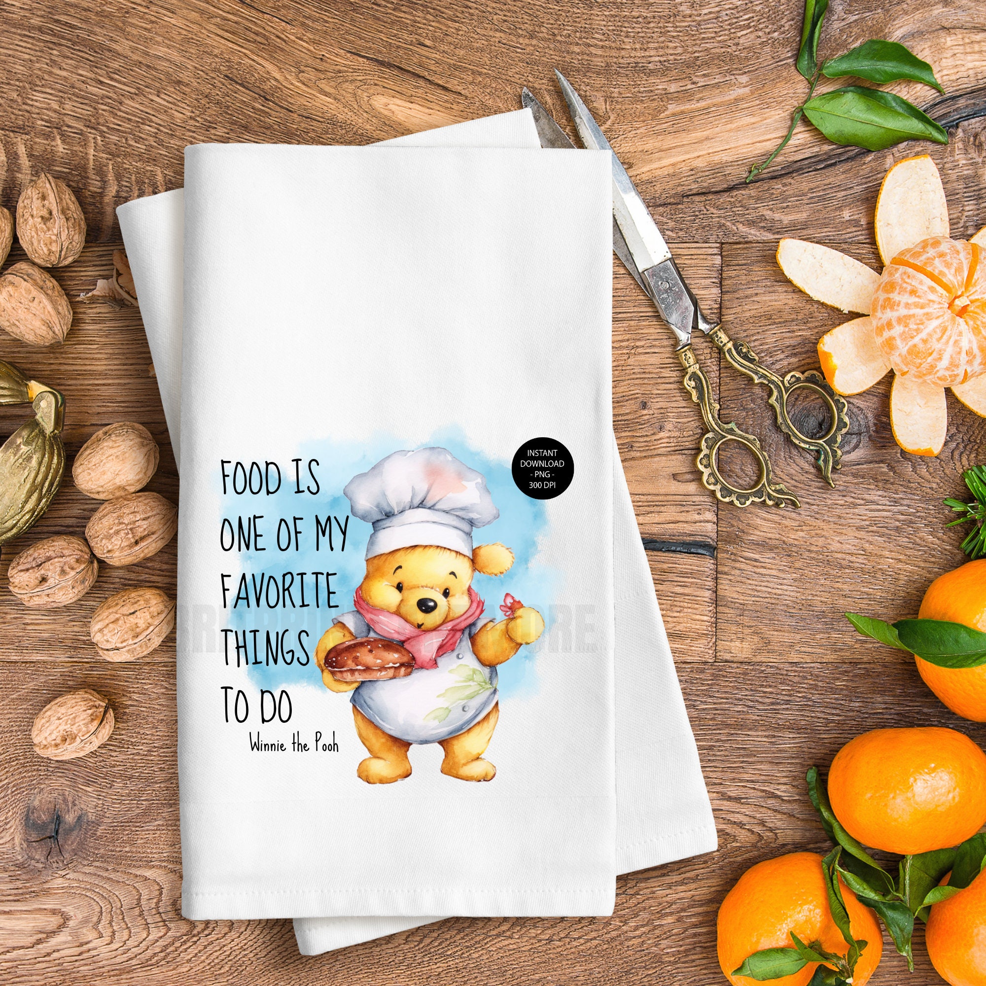 Classic Winnie-the-pooh Chef Watercolor PNG, Classic-pooh Scene Clip ...
