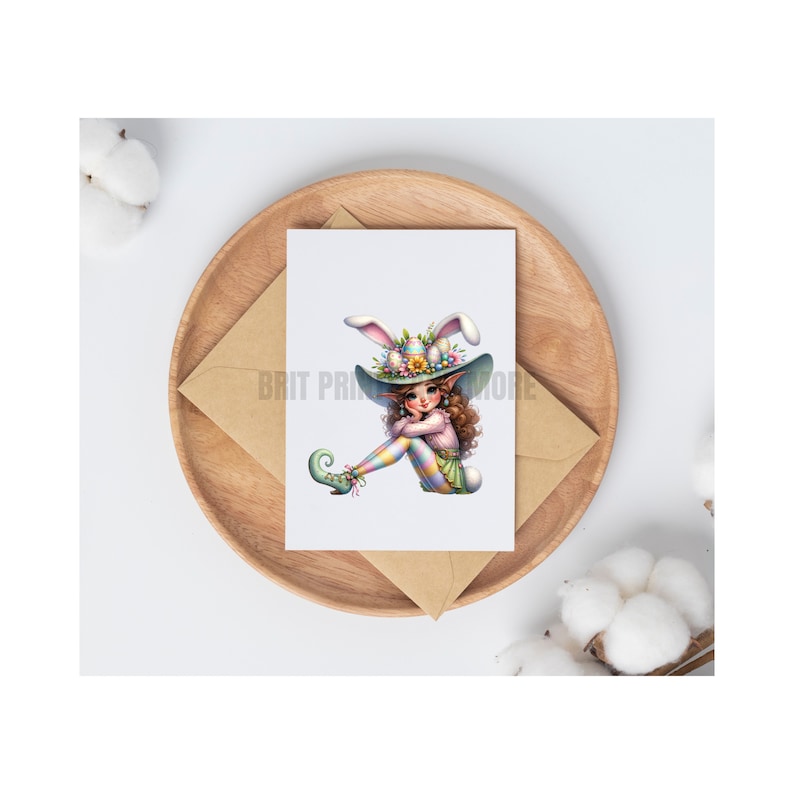 Set of 8 Whimsical Easter Elves PNG, Watercolor Elf Clip Art ...