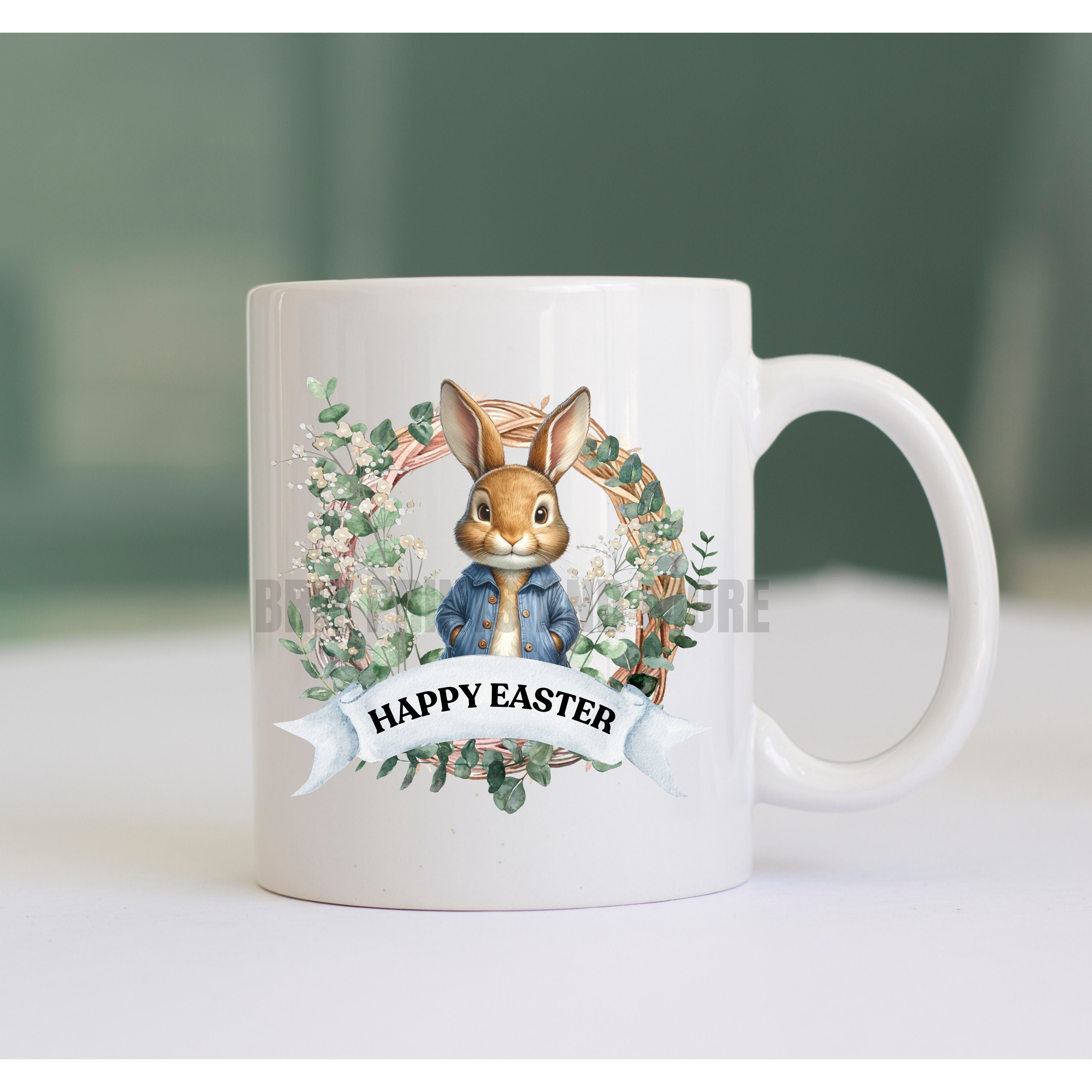 Easter Peter Rabbit Bunny Watercolor PNG, Cute Peter Rabbit Wreath ...