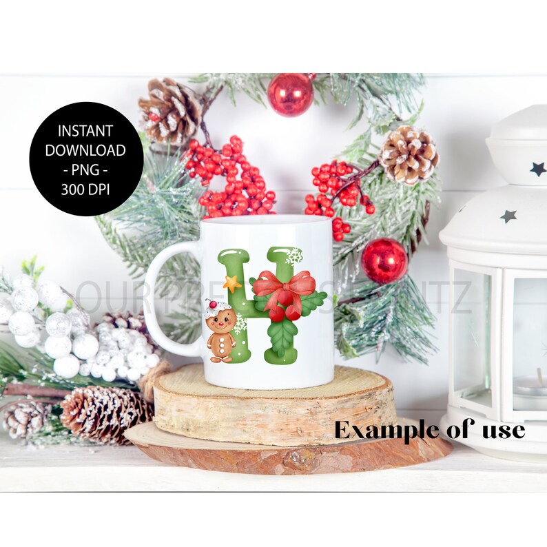 Gingerbread Christmas Alphabet PNG, Set of 26 Individual Alphabet ...