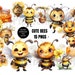 Honey Bees PNG, Bee Hive Clip Art, Cute Bee Bundles Sublimation ...