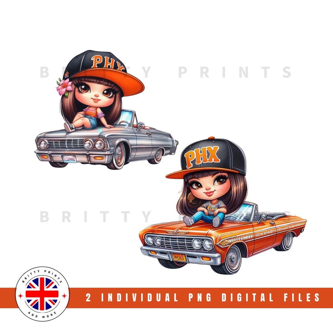 Chola Girls Lowrider PNG: Phoenix Arizona Clip Art (digital Download ...