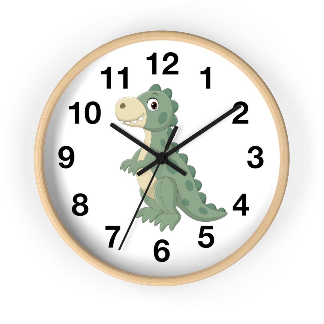 Cute Baby T-rex Dinosaur Silent Wall Clock for Nursery Decor - Etsy