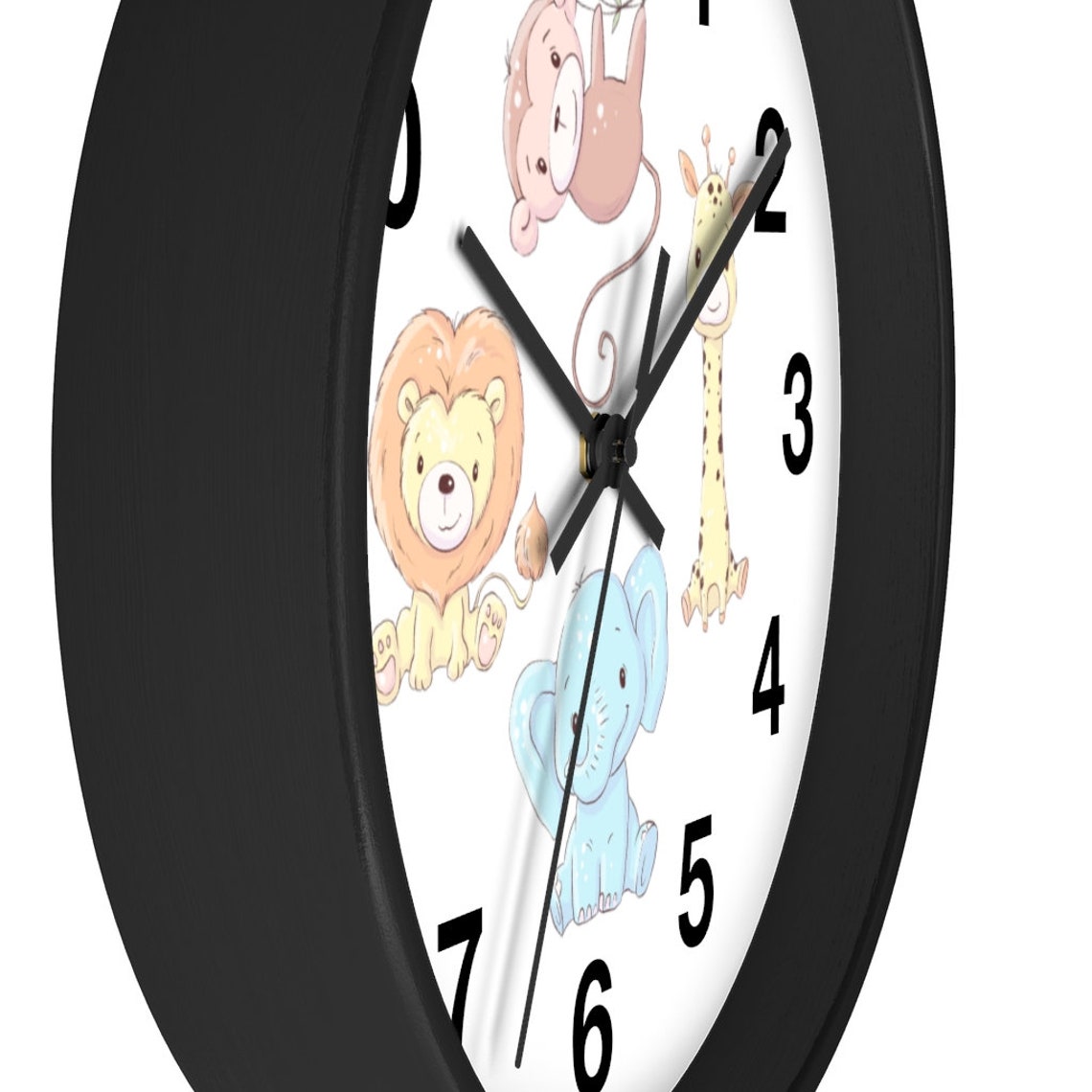 Safari Animals Silent Wall Clock for Nursery - Etsy