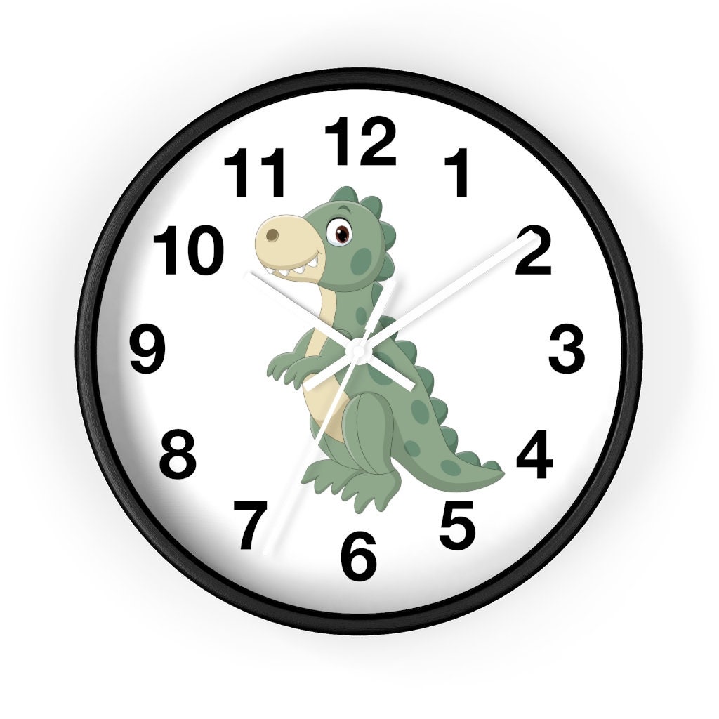 Cute Baby T-rex Dinosaur Silent Wall Clock for Nursery Decor - Etsy
