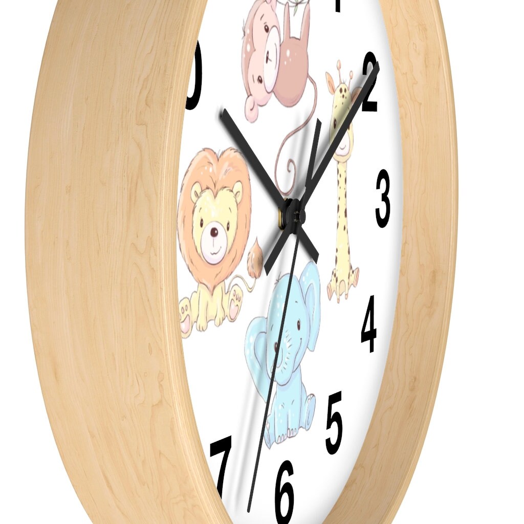 Safari Animals Silent Wall Clock for Nursery - Etsy
