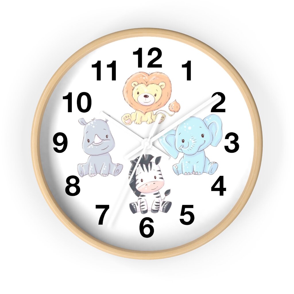 Cute Safari Animals Silent Wall Clock for Nursery - Etsy