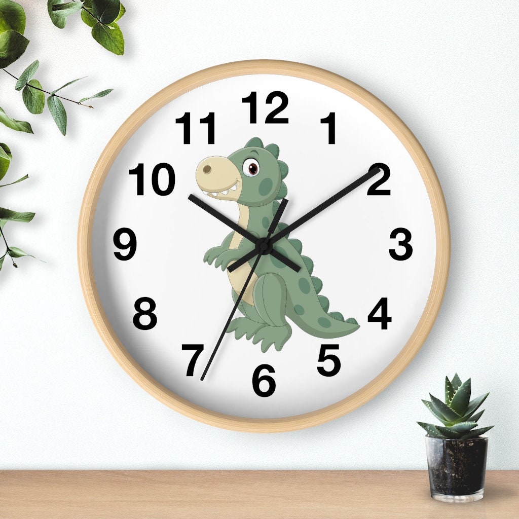Cute Baby T-rex Dinosaur Silent Wall Clock for Nursery Decor - Etsy
