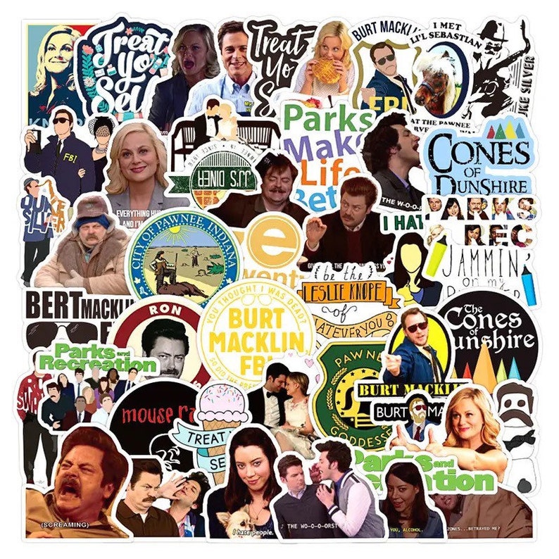 10 - 100 Park and Rec Vinyl Stickers - NO REPEATS - Etsy