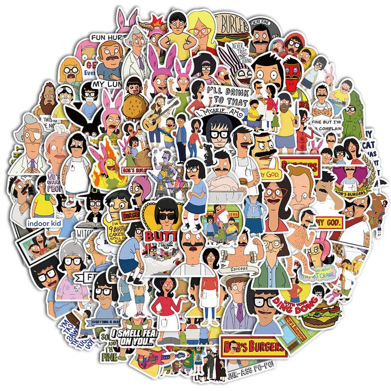10 - 100 Bob's Burgers Vinyl Stickers - NO REPEATS - Etsy