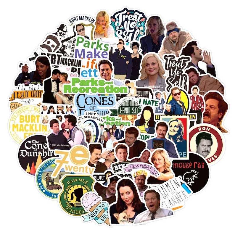 10 - 100 Park and Rec Vinyl Stickers - NO REPEATS - Etsy