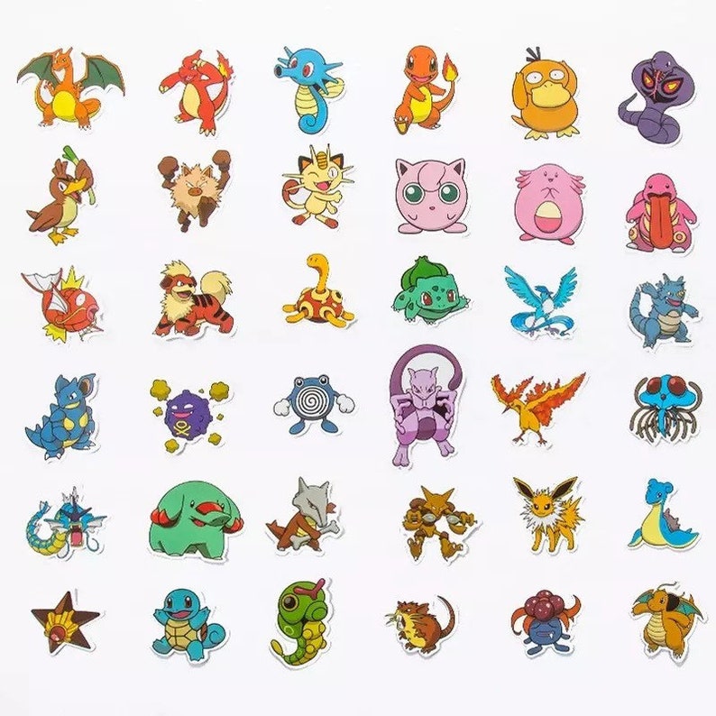 Pokémon Vinyl Stickers Waterproof Stickers No REPEATS - Etsy