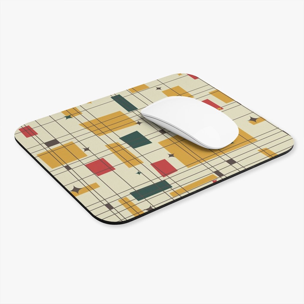 Vintage Style Atomic Retro Green and Gold Mouse Pad - MCM Design - Desk ...