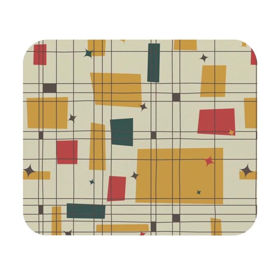 Vintage Style Atomic Retro Green and Gold Mouse Pad - MCM Design - Desk ...