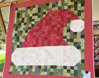 Snowbound Quilted Santa Hat Pattern by Melissa Mortenson, DIY Santa ...