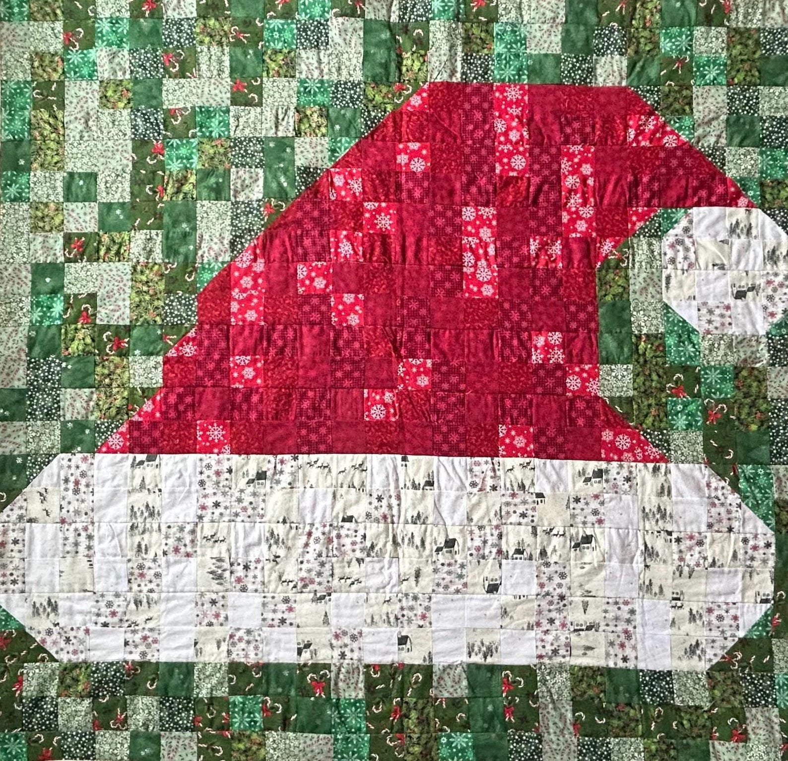 Santa Hat Patchwork Quilt Pattern - Etsy