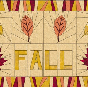 Fall With Leaves Foundation Paper Piecing Pattern 12 X 24 Pdf Zellasewz ...