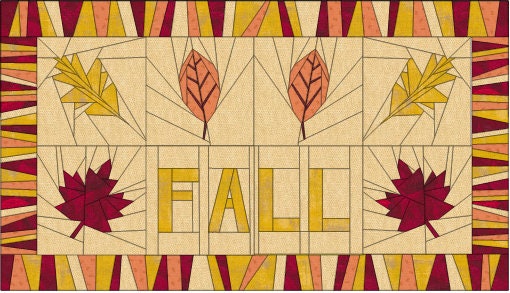 Fall With Leaves Foundation Paper Piecing Pattern 12 X 24 Pdf Zellasewz ...