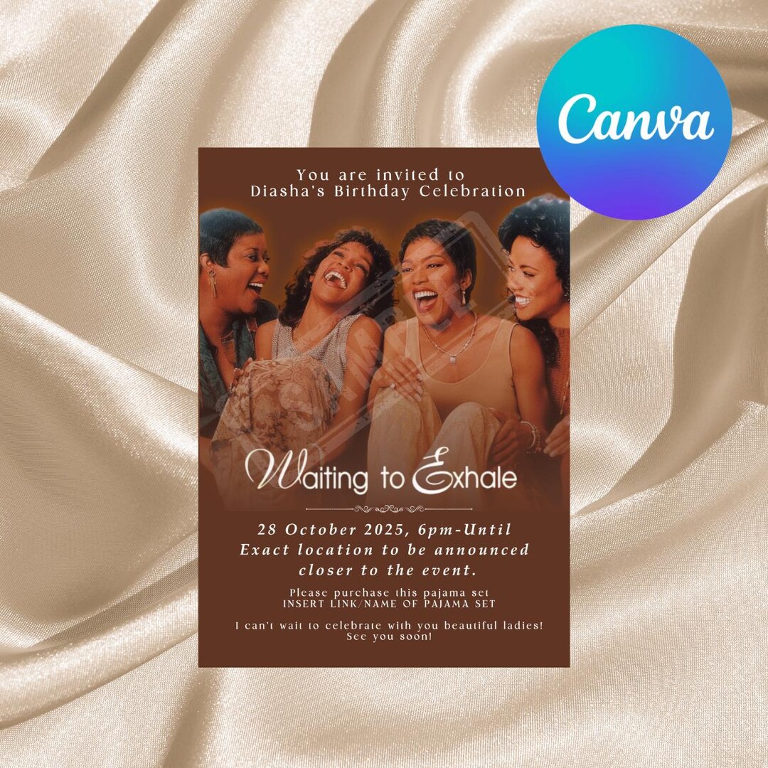 Waiting to Exhale Party Poster: 90s Movie Theme (canva Template Digital ...