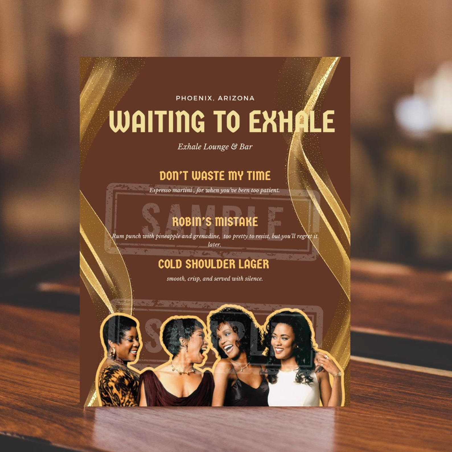 Waiting to Exhale Drink Menu, Party Drinks Menu, Brown Decor, Wedding ...