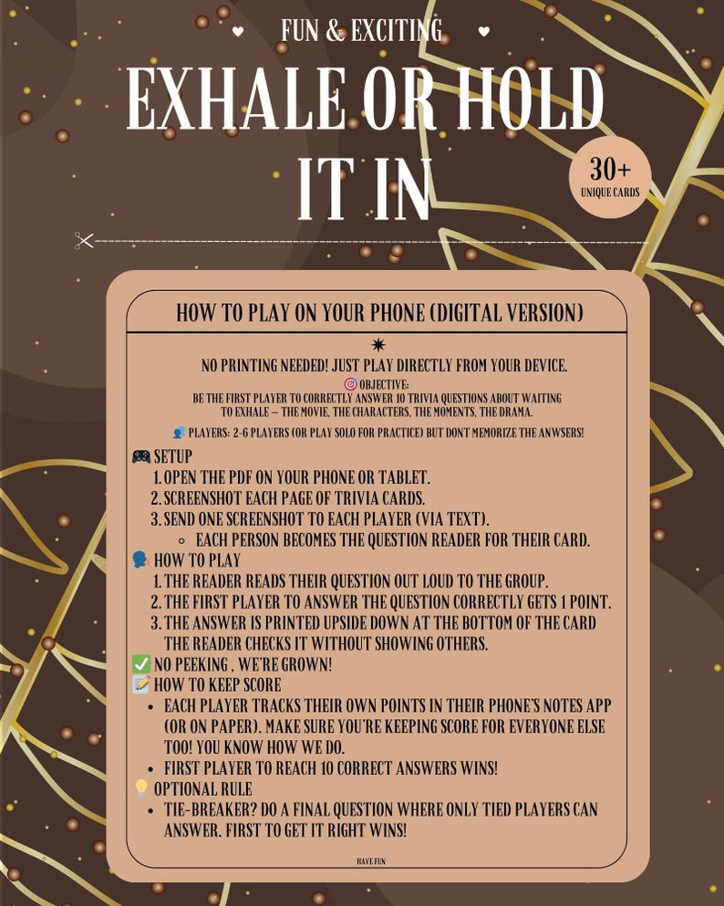 Waiting to Exhale Game Night | Black Girl Trivia | 90s Movie Party ...