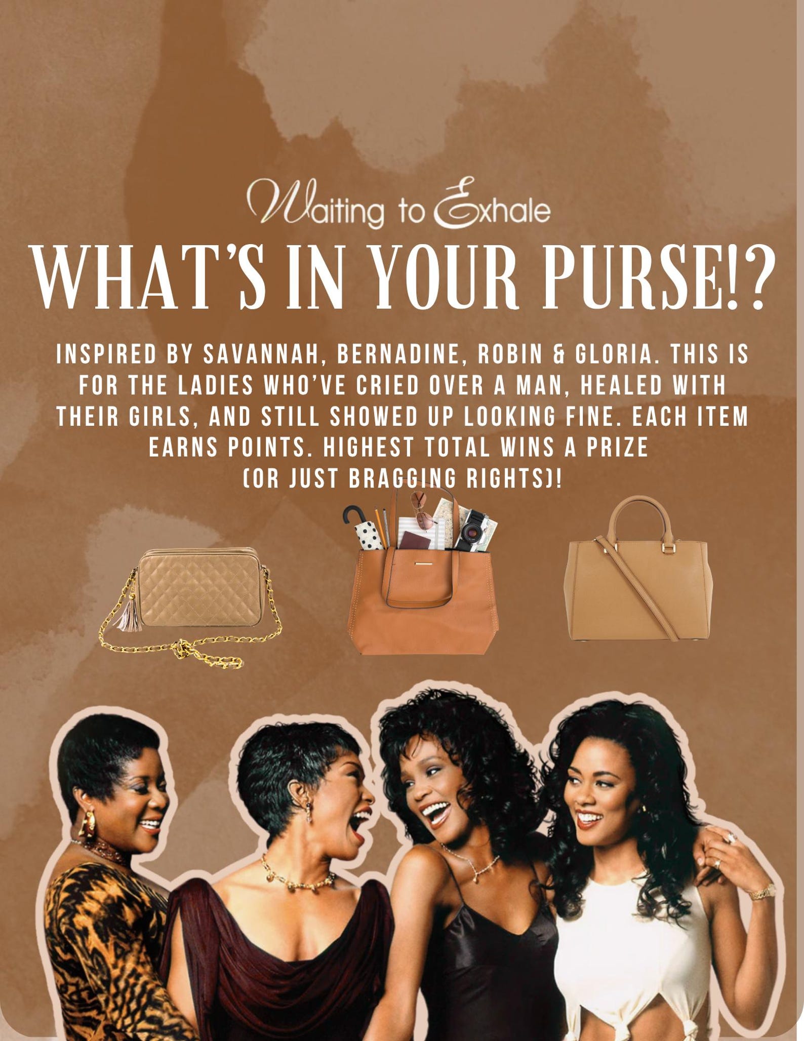 Waiting to Exhale Party Game – What’s in Your Purse Printable, 90s Girls Night Game, Black Woman ...