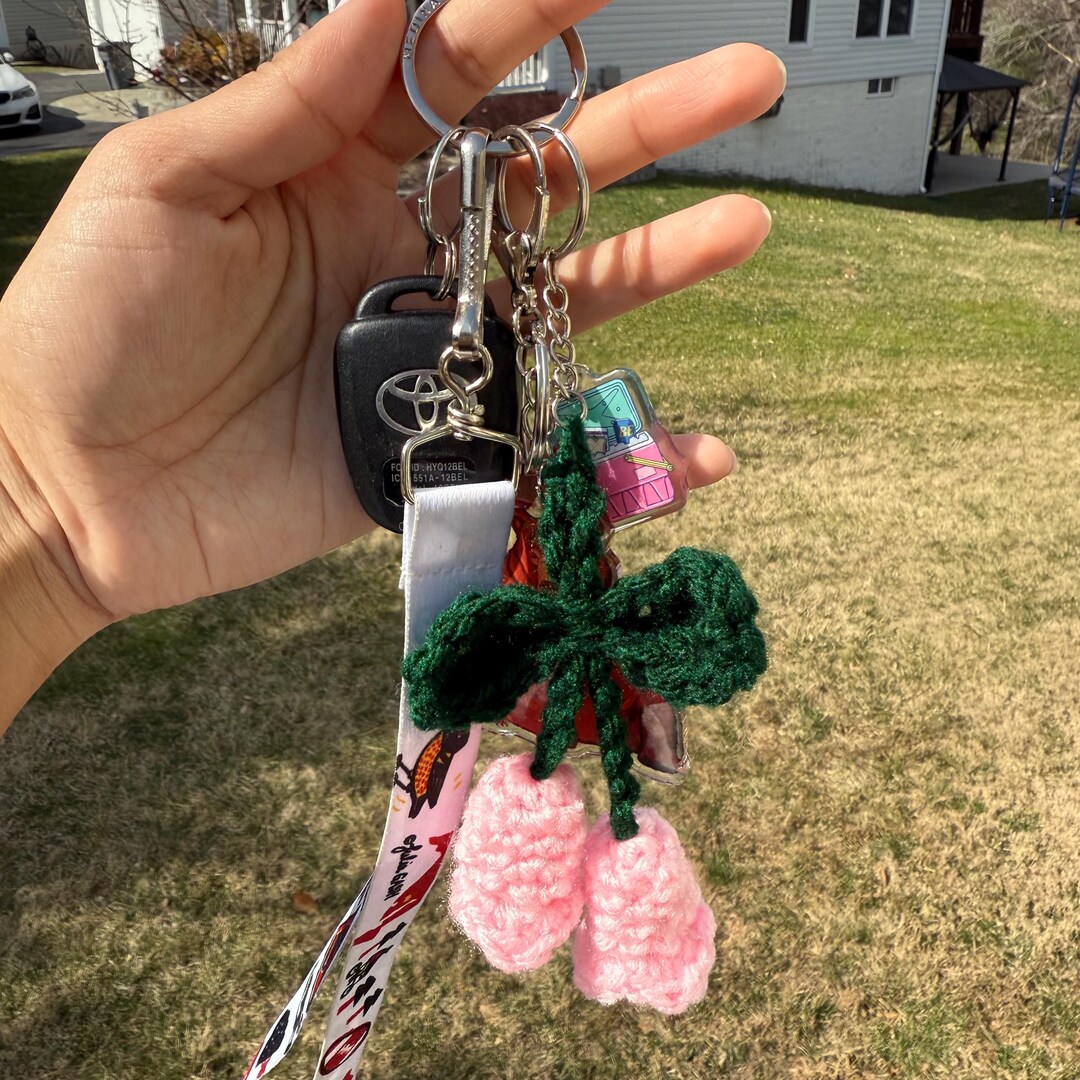 Crochet Tulip Keychain, Handmade Yarn Flower Bag Charm - Etsy