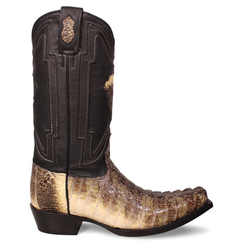 Men's Yeehaw Cowboy Caiman Tail Boots Raw Natural Snip Toe - Etsy