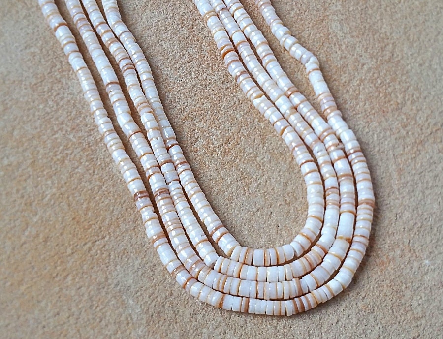 Tiny Natural Shell Heishi Beads Delicate Vintage Arabic Shell for DIY ...